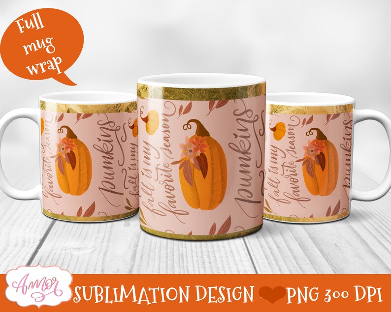 Fall 11oz Mug Sublimation Design Autumn Mug Wraps Png Fall - Etsy