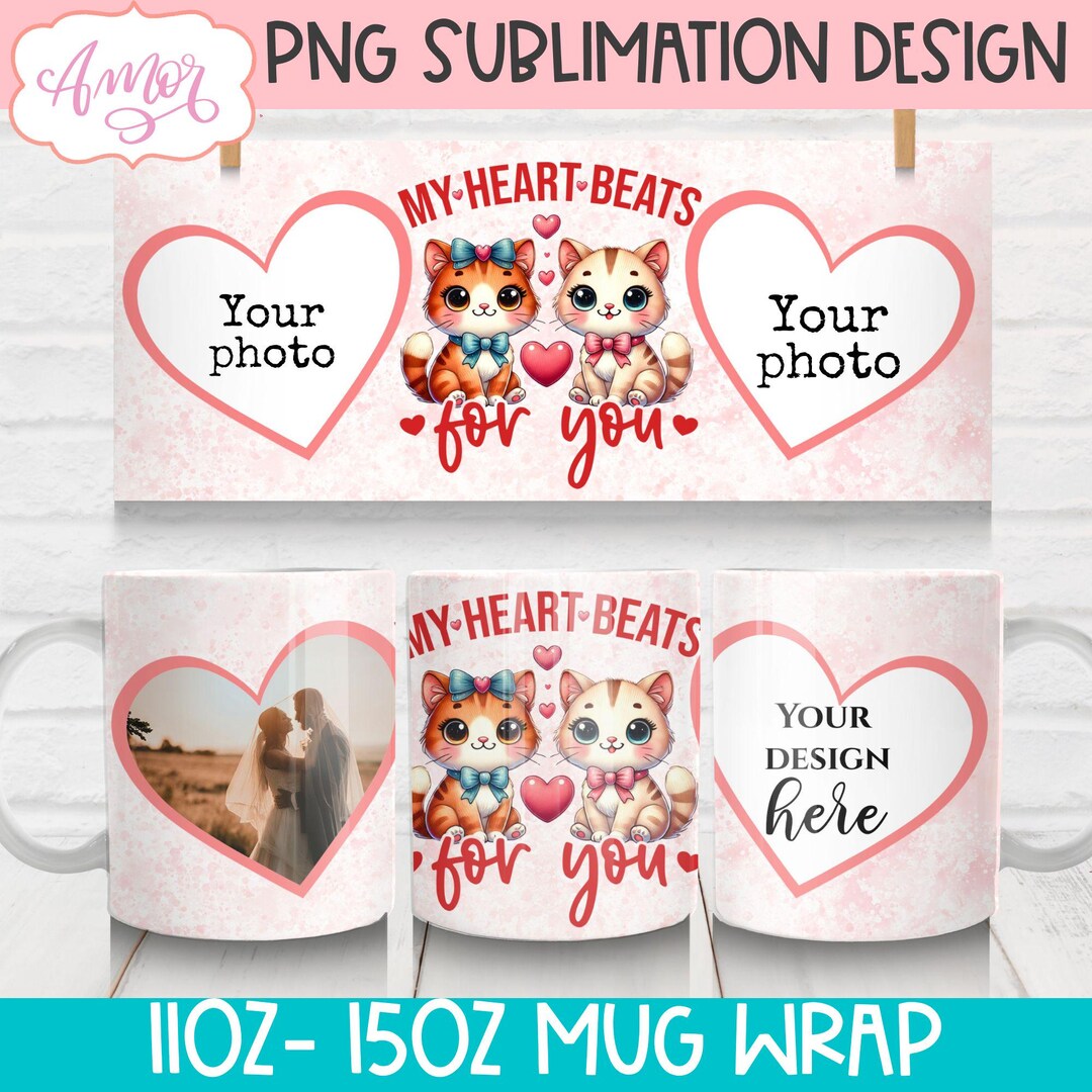 DIGITAL DOWNLOAD Valentine's Day Photo Mug Template Custom Photo Coffee ...