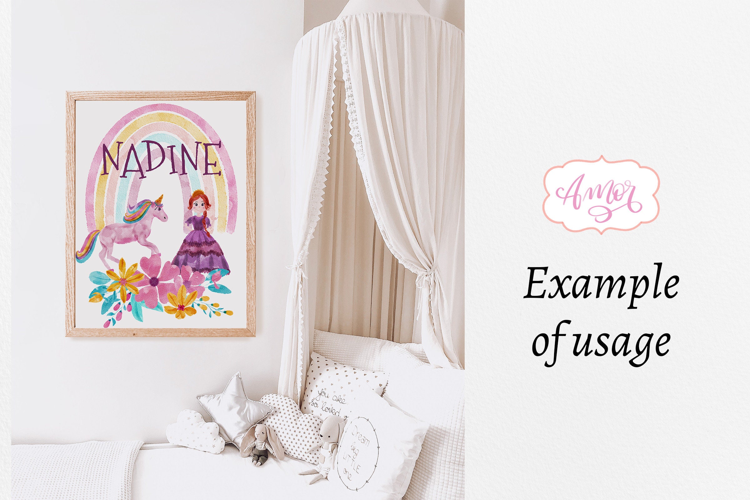 Watercolor Princess Clipart Hand Painted Fairytale Clipart | Etsy