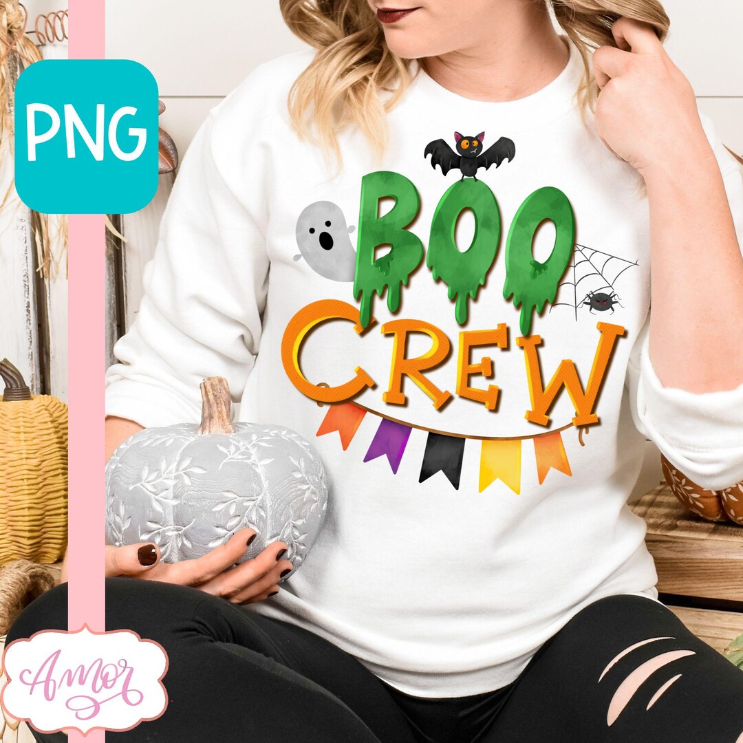 DIGITAL DOWNLOAD Boo Crew T-shirt PNG Cute Halloween Design for Kids ...