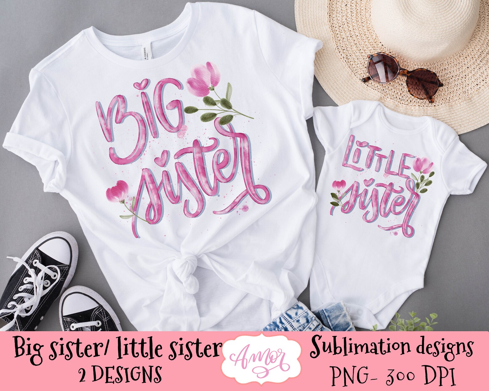 Big Sister Sublimation Design Little Sister PNG Sister to Be | Etsy