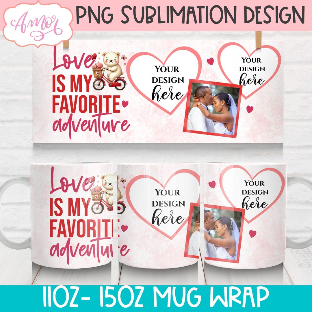 DIGITAL DOWNLOAD Valentine's Day Photo Mug Template Custom Photo Coffee ...