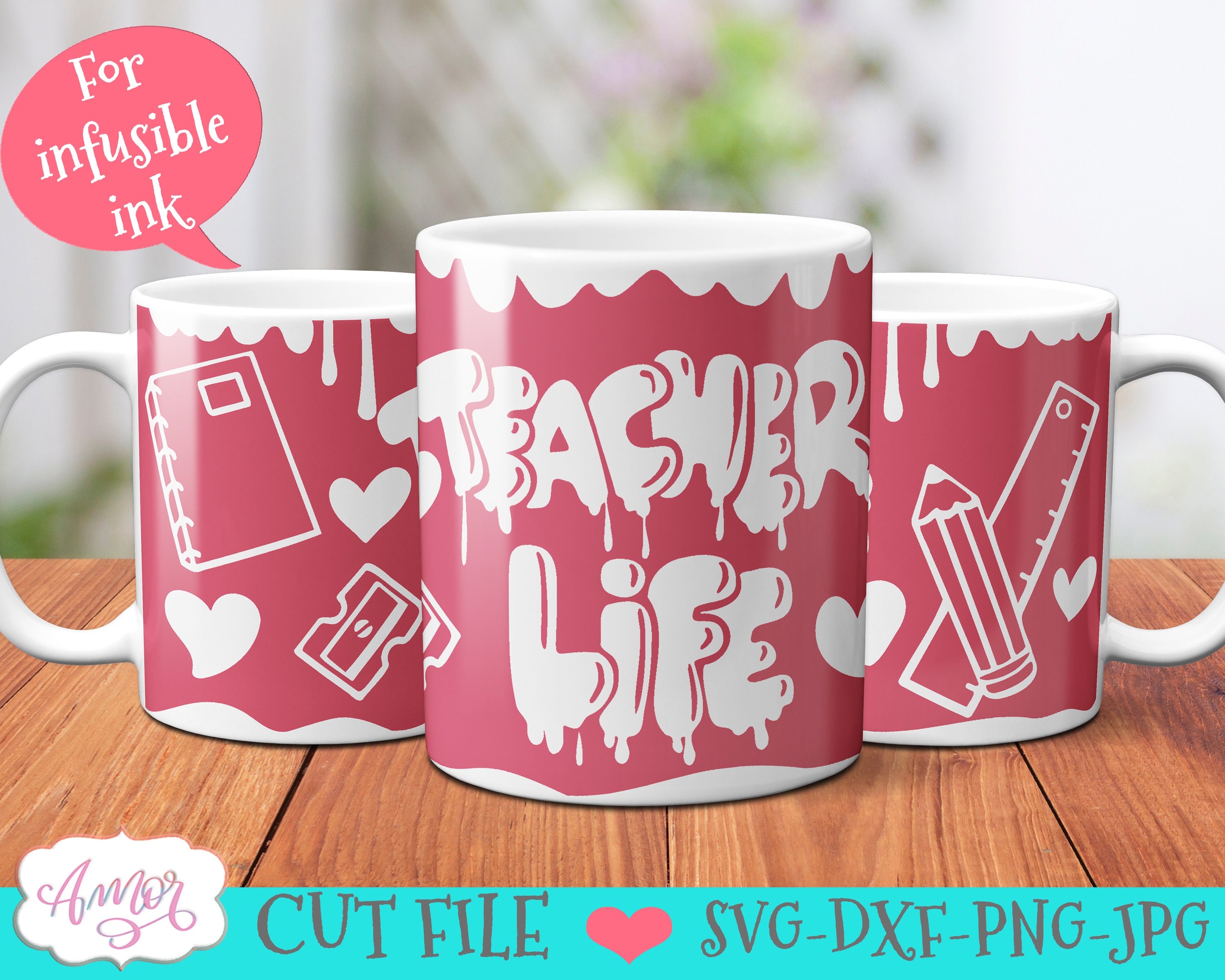 Teacher Life Mug SVG Teacher Appreciation SVG Cutting Files - Etsy
