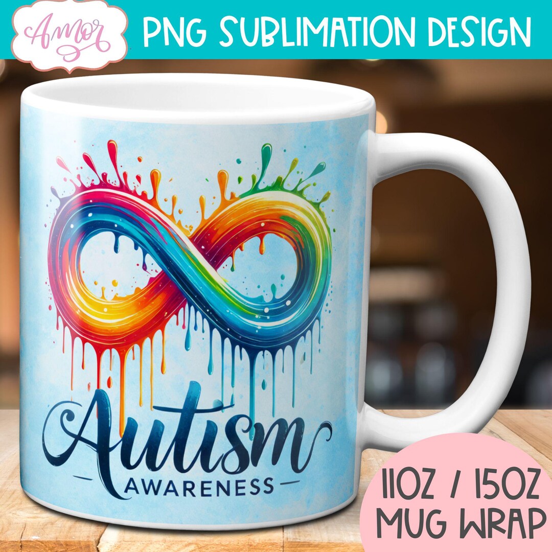 DIGITAL DOWNLOAD Autism Awareness Mug Wrap Sublimation Design Autism ...