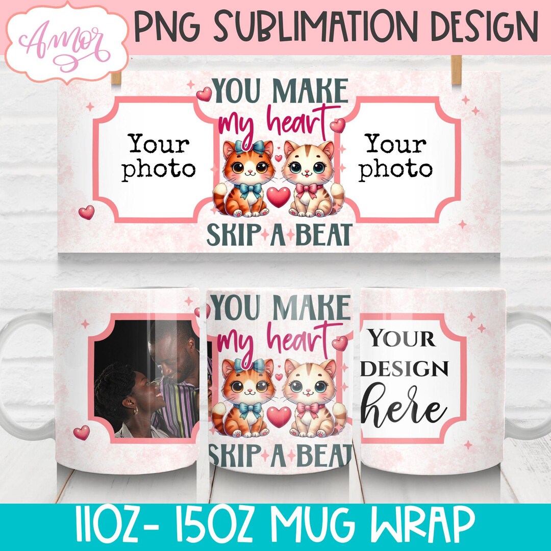 DIGITAL DOWNLOAD Valentine's Day Photo Mug Template Custom Photo Coffee ...
