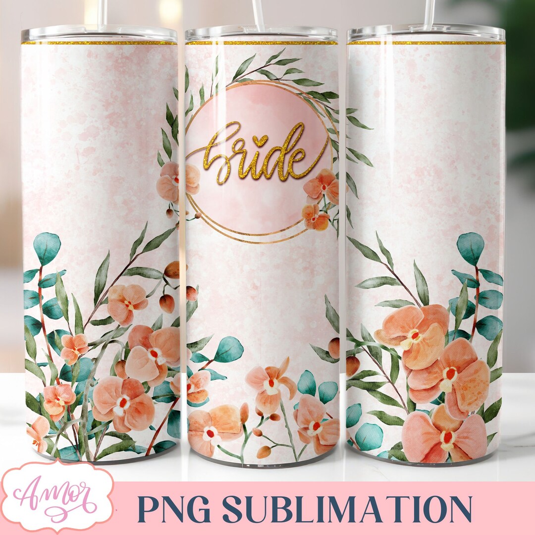 Bride Tumbler Wrap PNG for 20oz Skinny Tumbler Sublimation Designs ...
