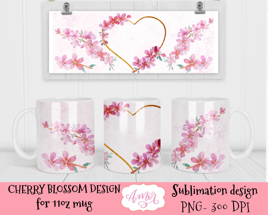 Customizable Floral 11oz Mug Sublimation Design Mug Wraps - Etsy
