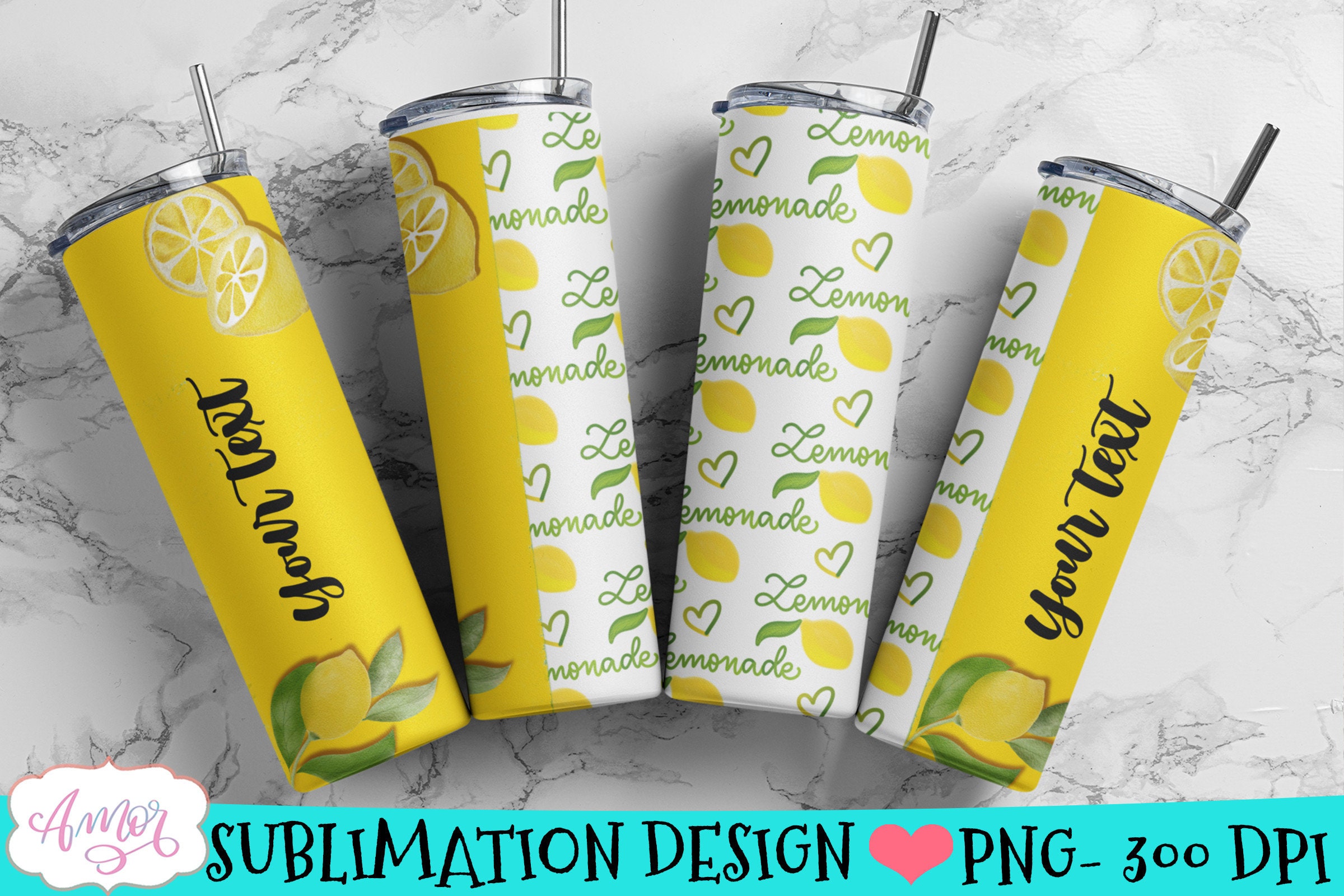 Lemonade Tumbler Sublimation Design for 20oz Skinny - Etsy