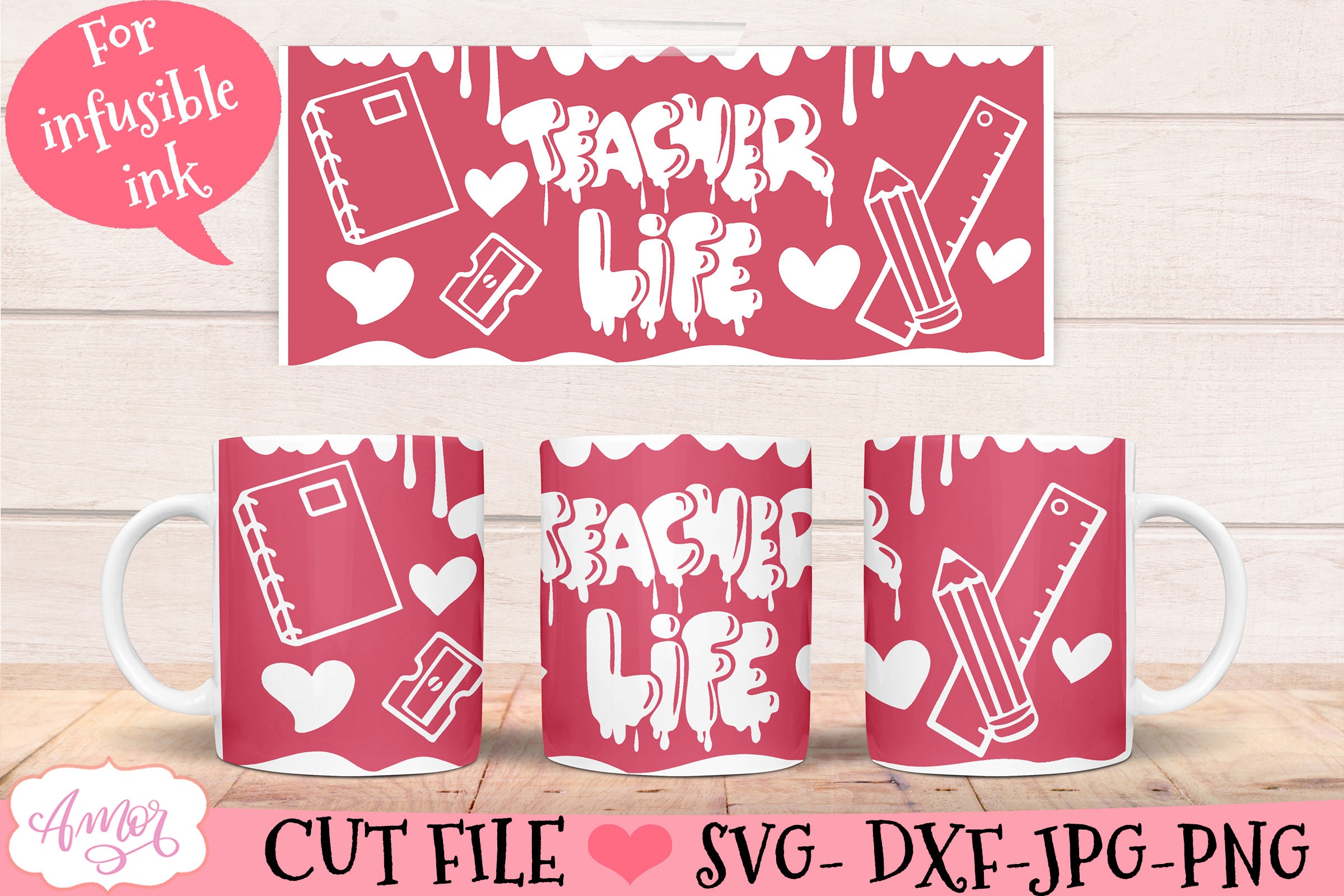 Teacher Life Mug SVG Teacher Appreciation SVG Cutting Files - Etsy
