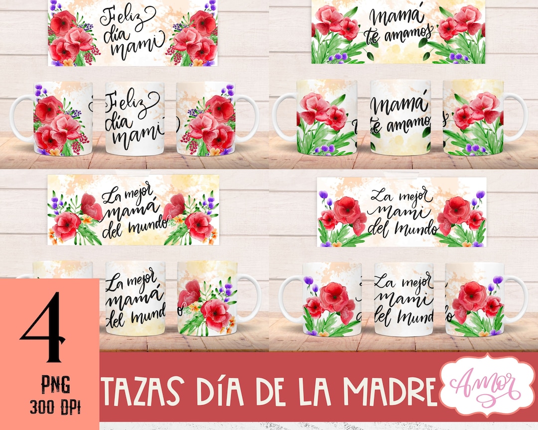Diseños De Tazas Para El Día De La Madre Plantillas Florales Para 3234