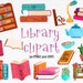 Hand Drawn Library Clipart, Books and Reading Clipart, Books Clipart ...