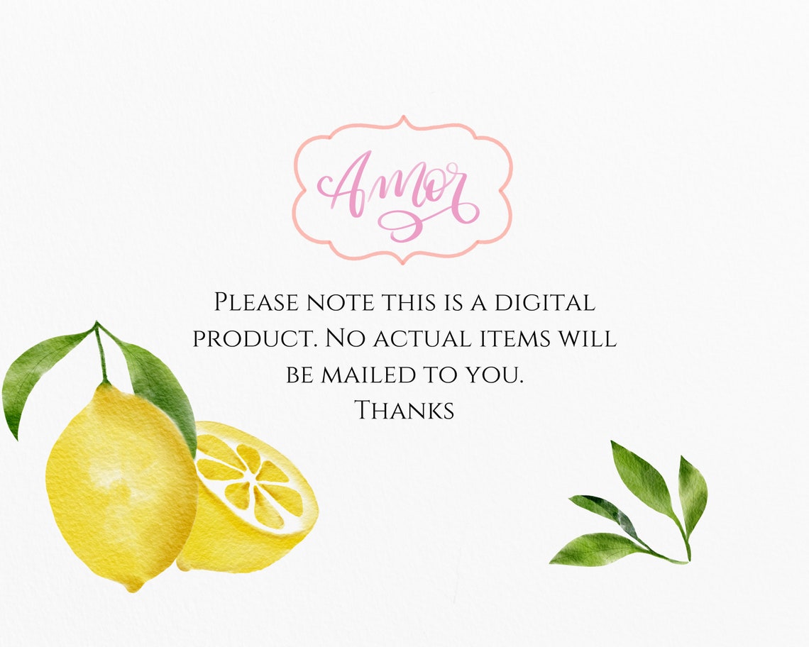 Watercolor Lemon Clipart Png Citrus Clipart Lemon Frames - Etsy Canada