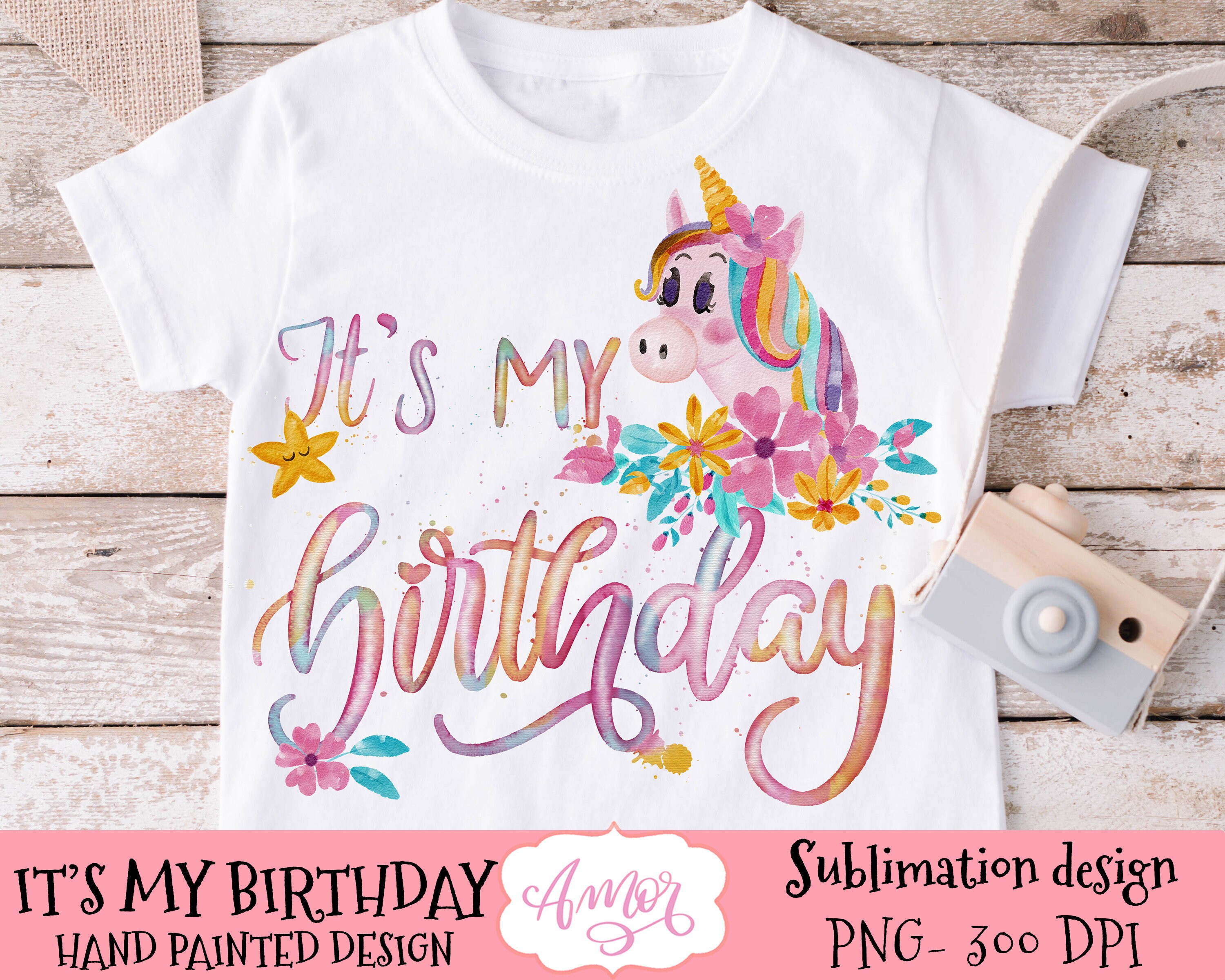 Its My Birthday Unicorn Sublimation Design Download DIY Girl - Etsy