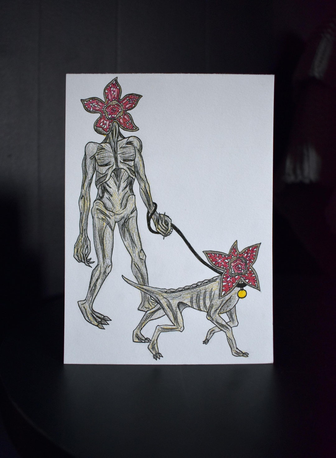 A Walk in Hawkins // Stranger Things Demogorgon Demodog Print - Etsy