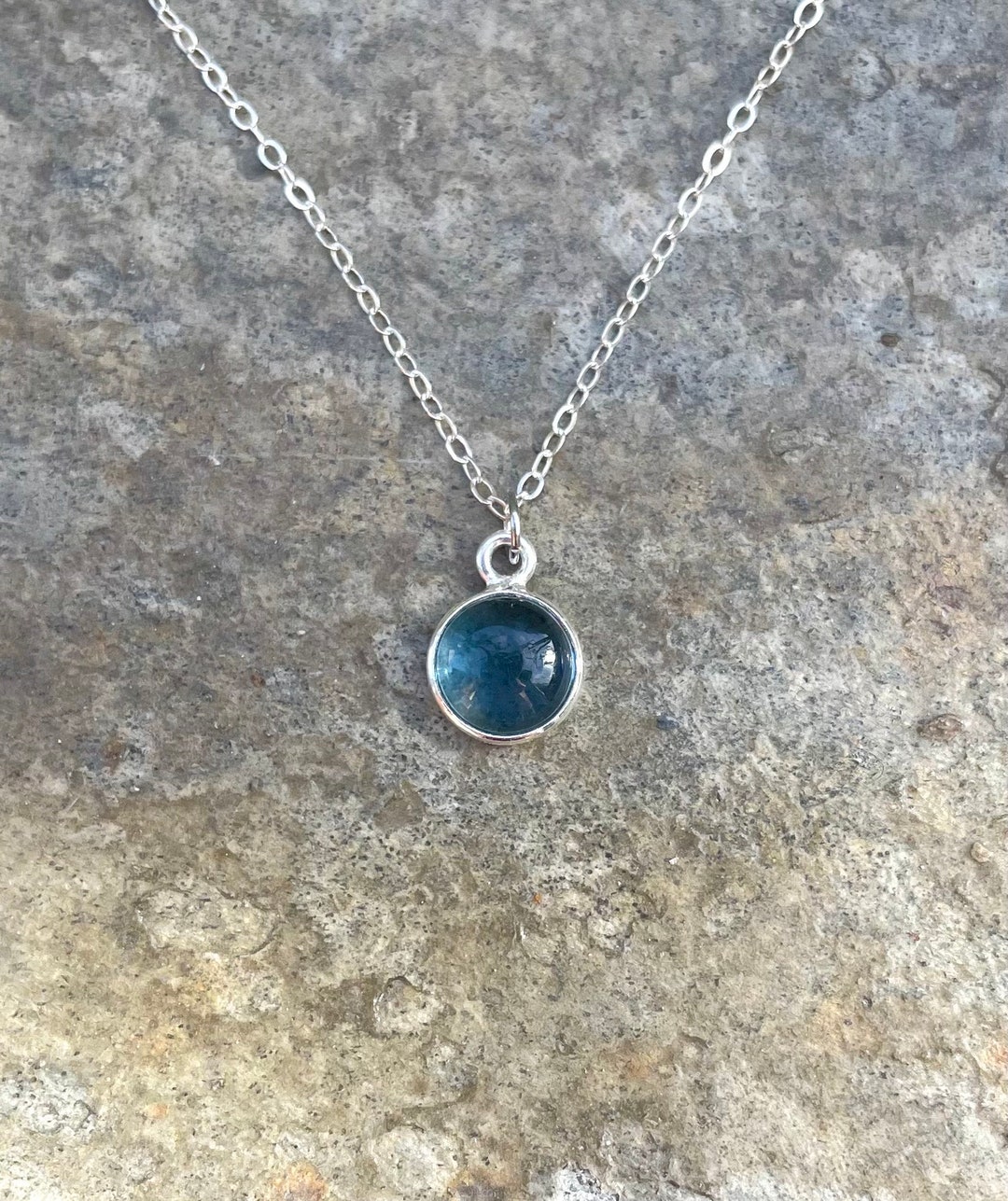 Dainty Iolite Sterling Silver Necklace - Etsy