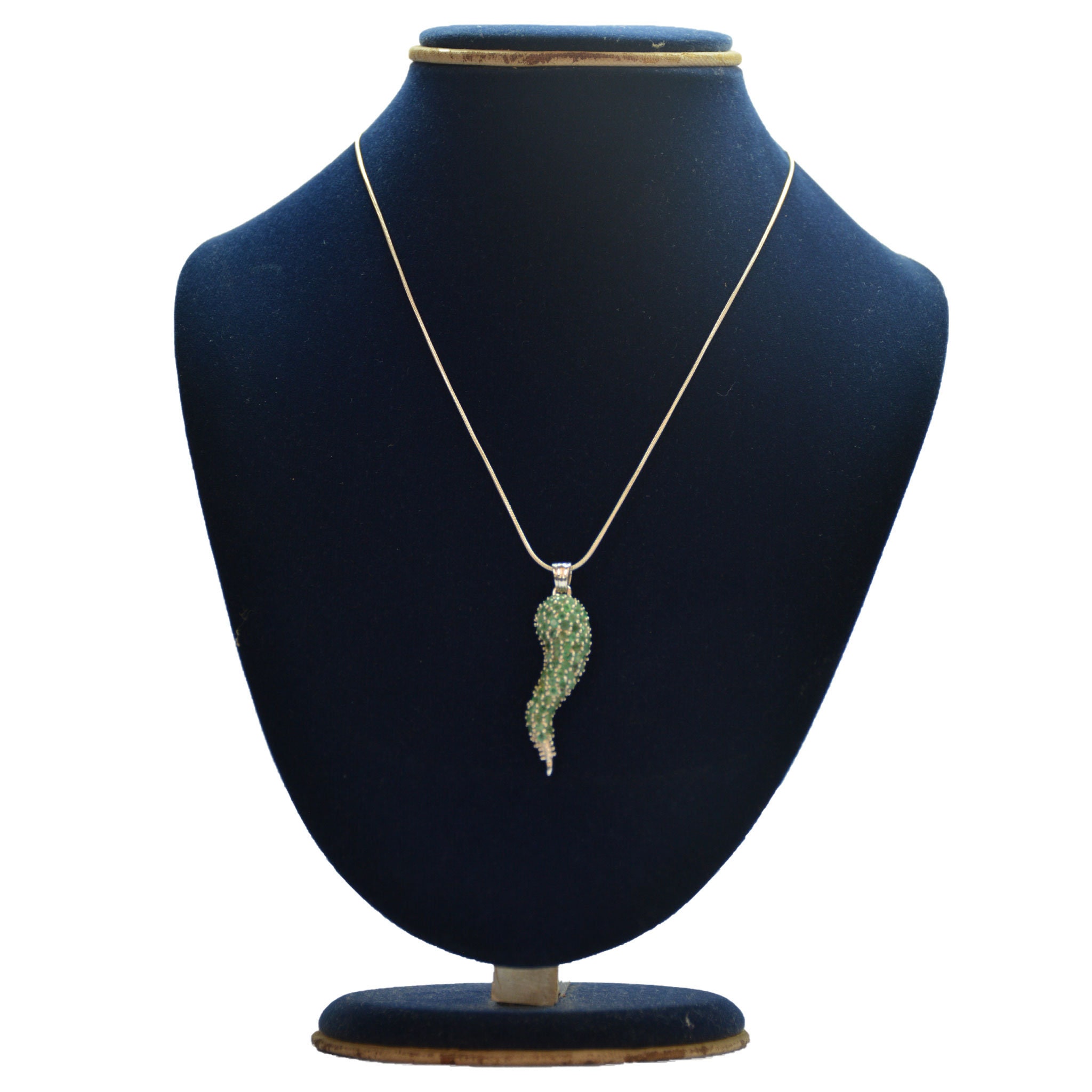 Emerald Chilli Pendant Silver May Birthstone Emerald Pendant - Etsy