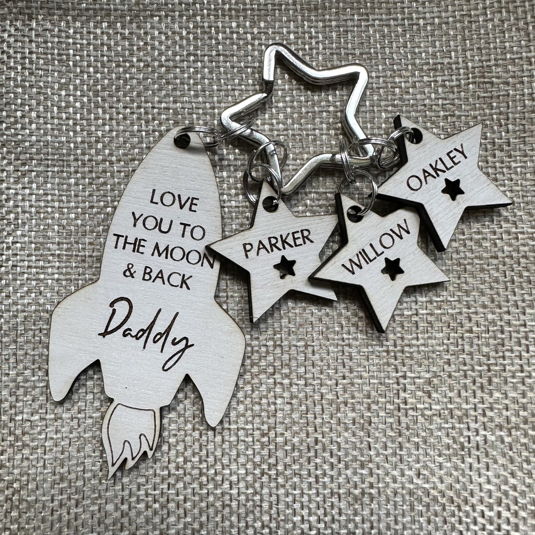 Daddy Keyring | Love You to the Moon and Back| Personalised Keyring ...