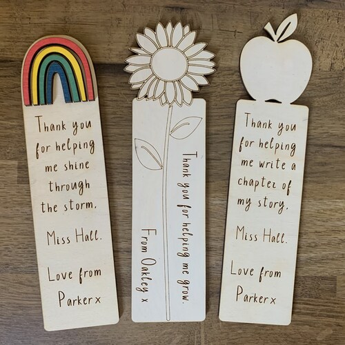 Personalised Wooden Teacher Bookmark Book Lover Reading Gift | Etsy UK