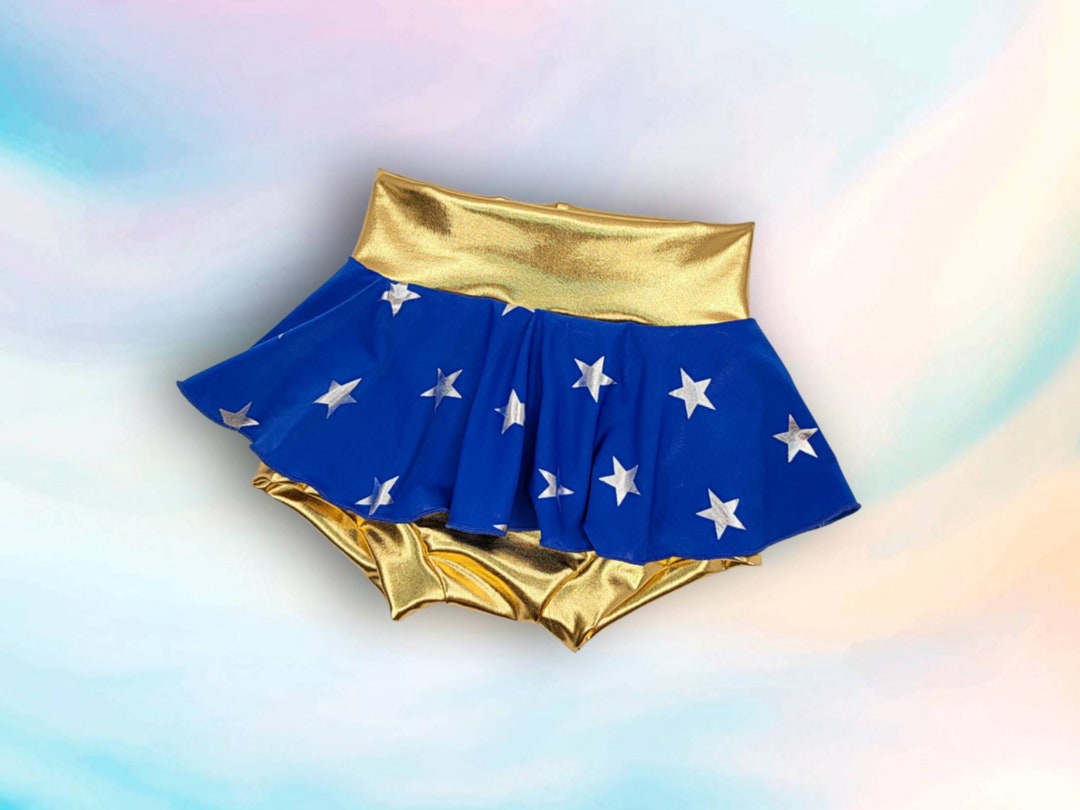 Patriotic Skirted Bloomers Gold Bloomer and Blue Skirt With Sliver ...