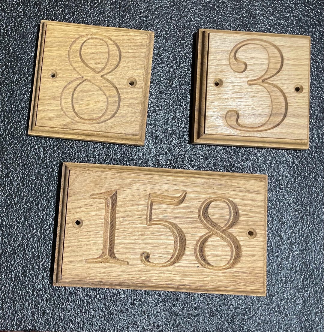 Solid Wood House Sign / Oak House Numbers - Etsy UK
