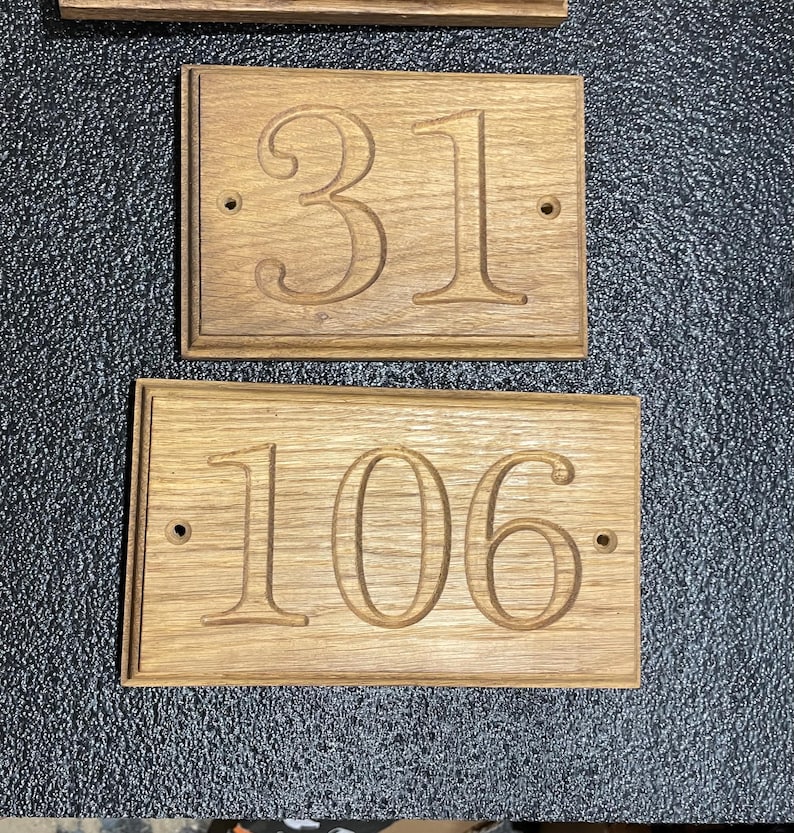 Solid Wood House Sign / Oak House Numbers - Etsy UK