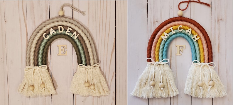 Macrame Rainbow Wall Hanging Nursery Decor Customizable - Etsy
