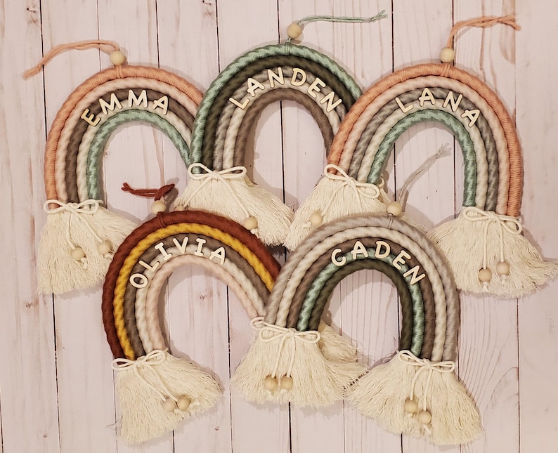 Macrame Rainbow Wall Hanging Nursery Decor Customizable - Etsy