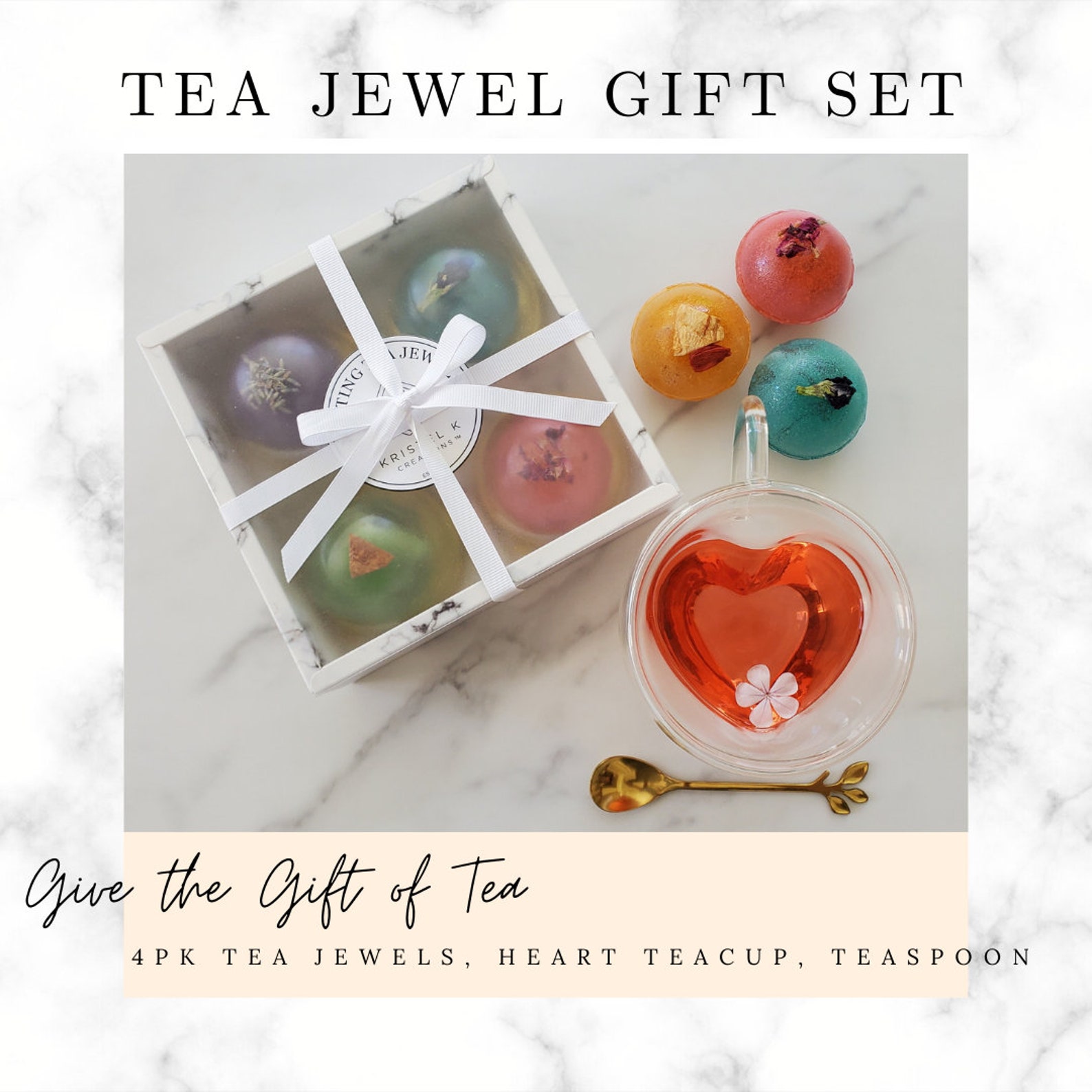 Melting Tea Jewels, Tea Bombs, Tea Lover Gift Set, Tea Gifts, Glass ...