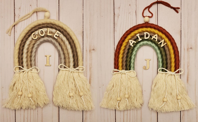 Macrame Rainbow Wall Hanging Nursery Decor Customizable - Etsy