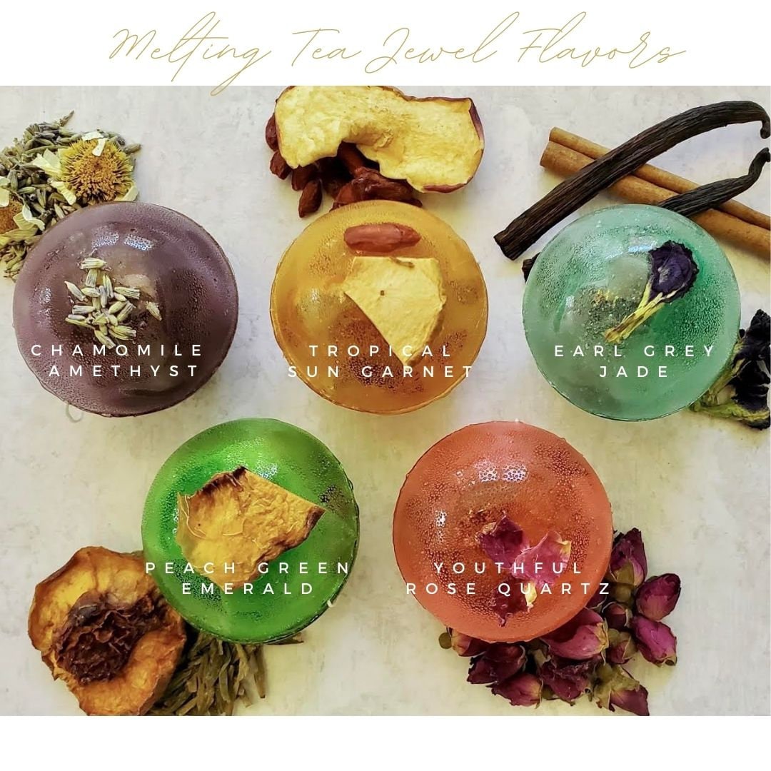 Melting Tea Jewels Tea Pot Gift Set Tea Bombs Tea Jewels & - Etsy