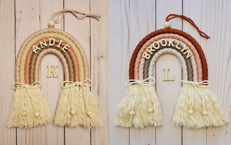 Macrame Rainbow Wall Hanging Nursery Decor Customizable - Etsy