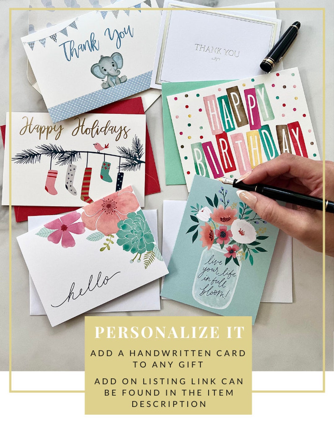 Hand Written "all Occasion" Card - Add On - Etsy