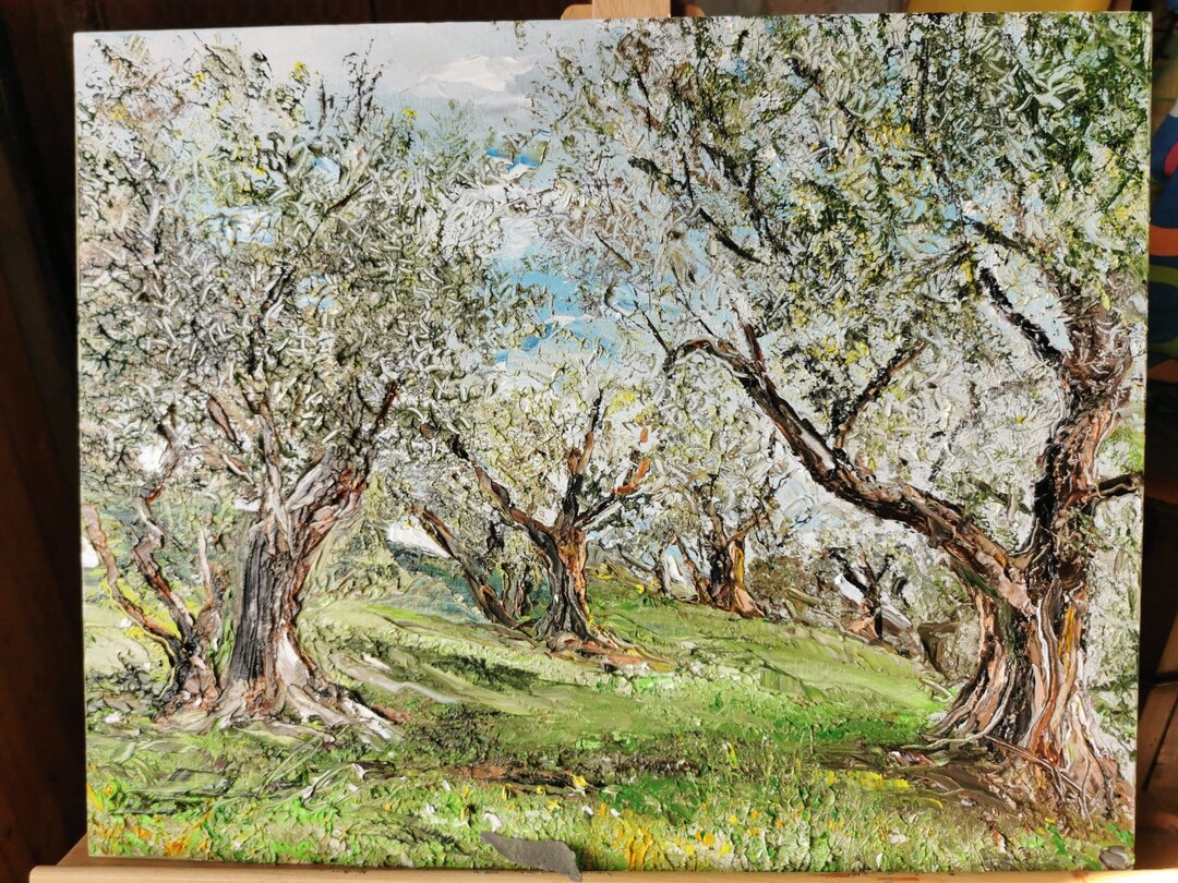Olive Tree Groove Oil Painting Gulf of Tigullio Liguria - Etsy