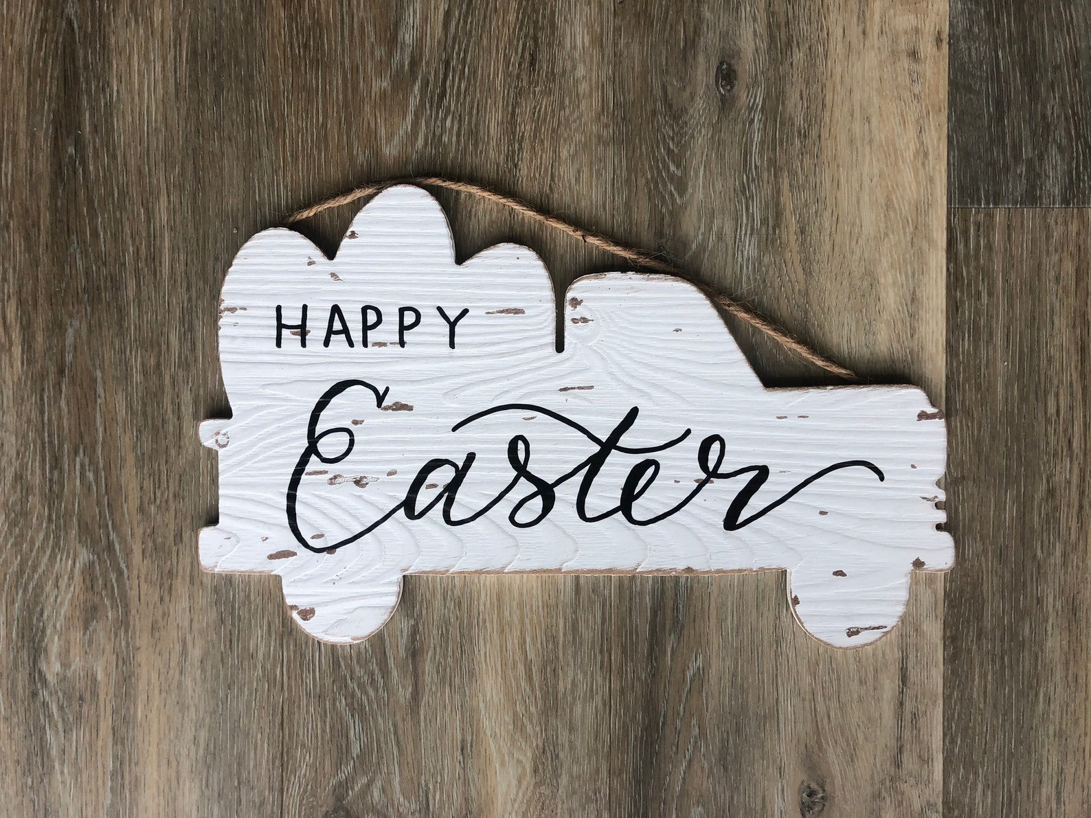 Happy Easter Hand Lettered Wood Sign Farmhouse Spring Home | Etsy
