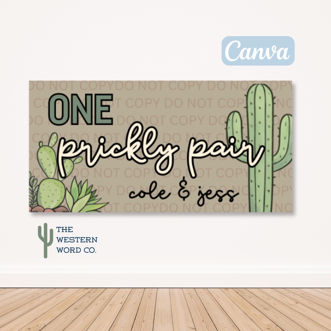 Cactus Florals Banner Template, Editable Script Font (digital Download ...