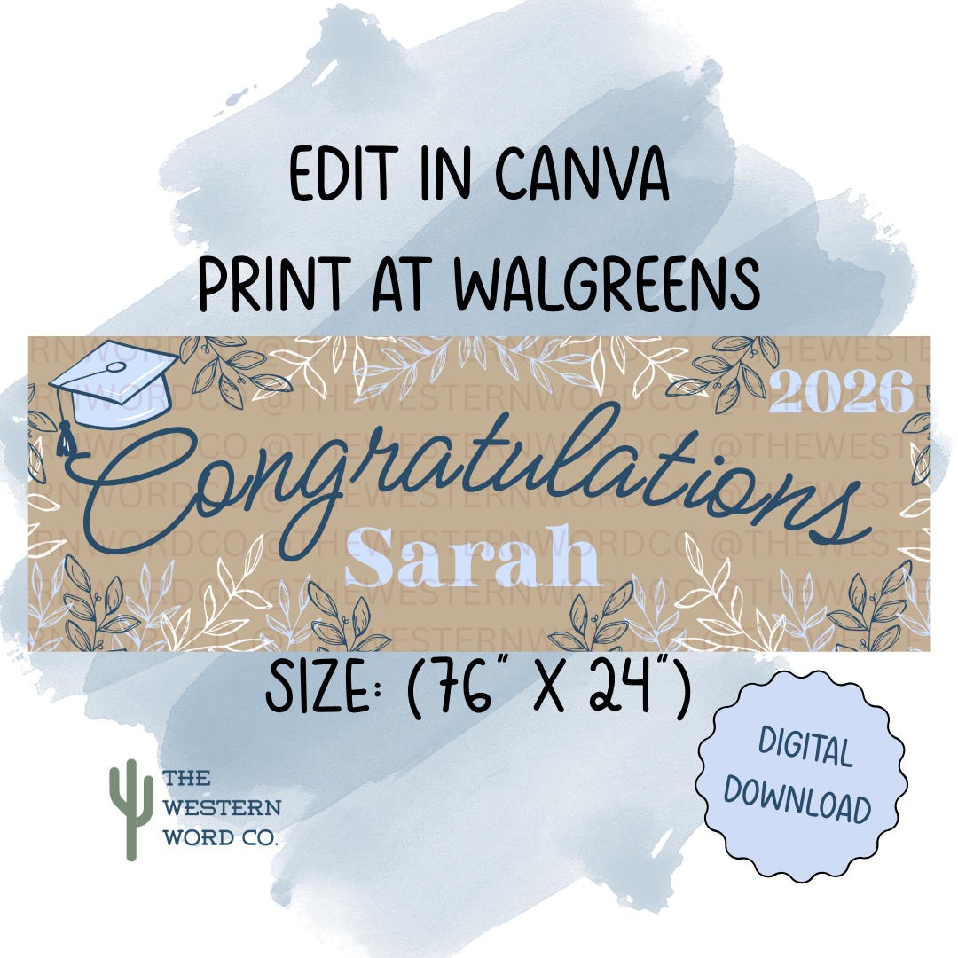 Graduation Banner Template, Class of 2026 Congratulations, Walgreens ...