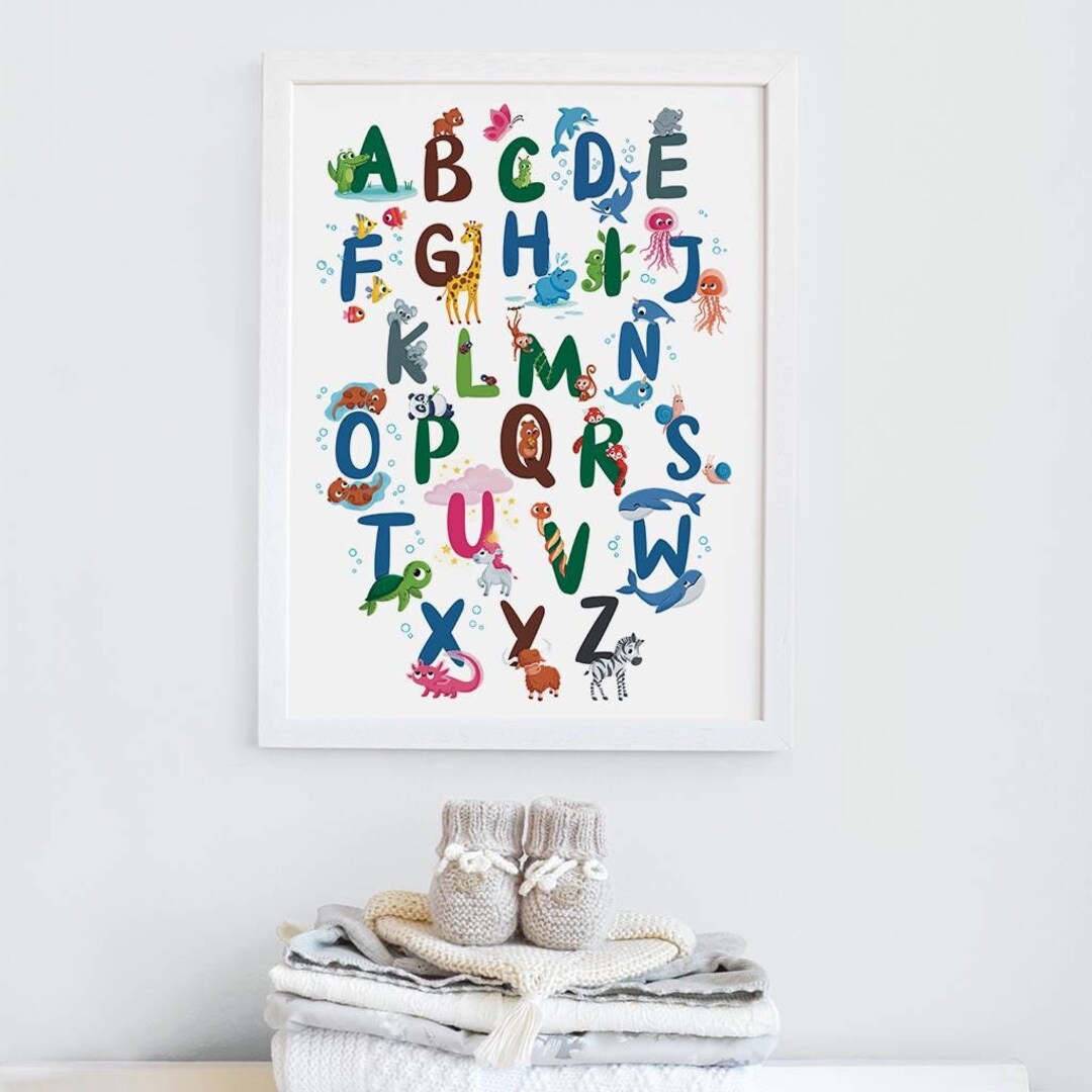 Alphabet Animal ABC Poster, Classroom Decor, Educational Art, Playroom ...