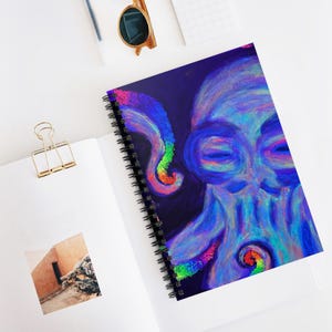 Spiral Notebook Ruled Line Rainbow Octopus - Etsy