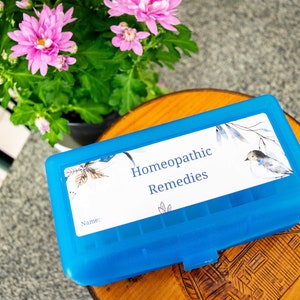 Homeopathy Tube Storage Box - Blue Floral - 50-tube Organizer - Etsy
