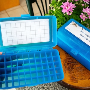 Homeopathy Tube Storage Box - Blue Floral - 50-tube Organizer - Etsy
