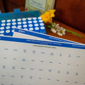 Homeopathy Tube Labels for Storage | Boiron, Ollois Remedy Cap Labels ...