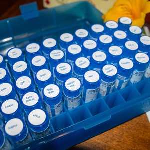 Homeopathy Tube Storage Box - Blue Floral - 50-tube Organizer - Etsy