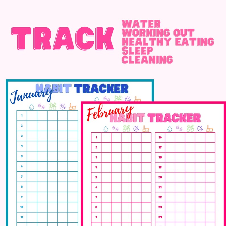 DAILY HABIT TRACKER 2024 Habit Tracking Calendars - Etsy