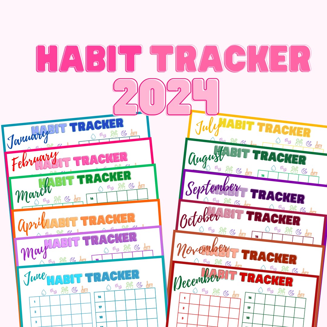 DAILY HABIT TRACKER | 2024 Habit Tracking Calendars - Etsy
