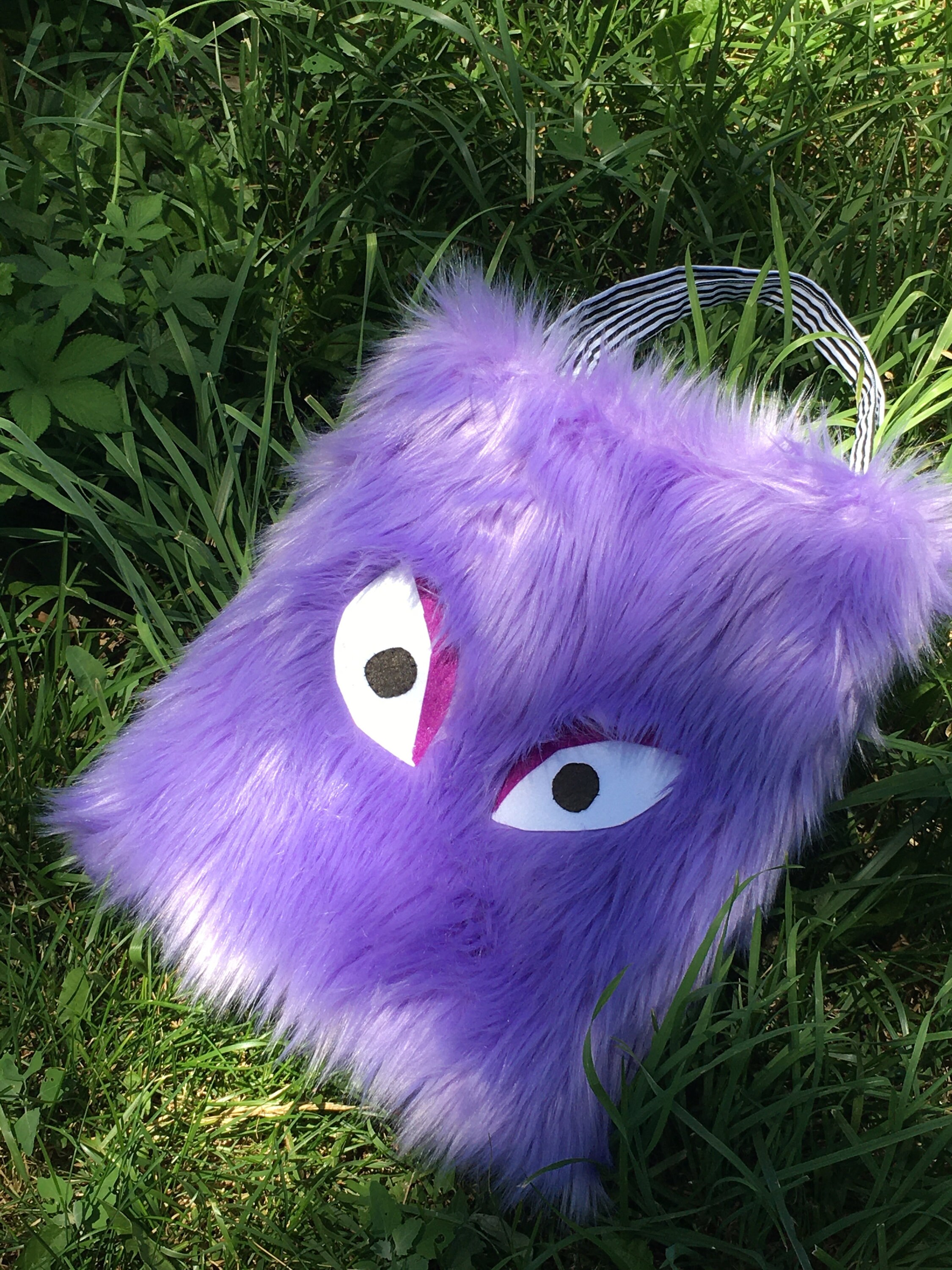 Weirdcore Handmade Furry Purple Monster Eyes Tote Bag - Etsy
