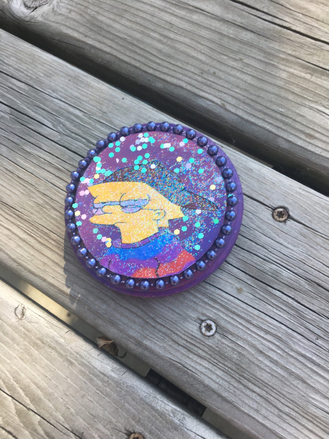 Cool Kid Lisa Simpson Mixed Media Glitter Wooden Wall Plaque - Etsy