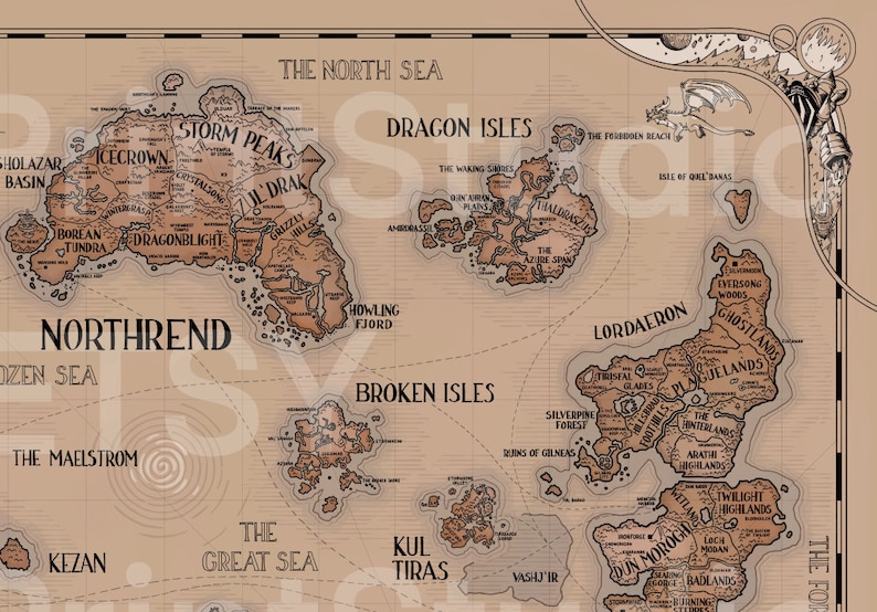 Digital Azeroth World of Warcraft the War Within Vintage Map Poster - Etsy