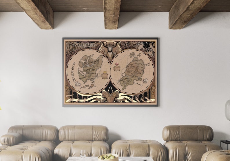 Digital Diablo 4 Vintage Map Poster - Etsy