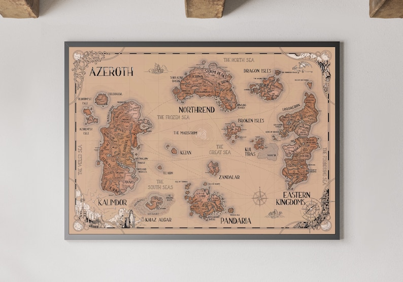 Digital Azeroth World of Warcraft the War Within Vintage Map Poster - Etsy