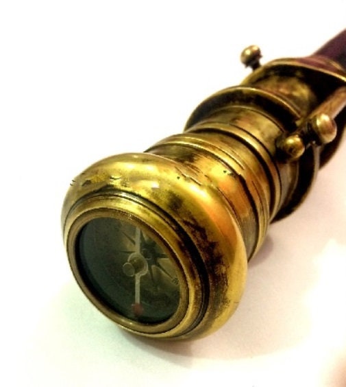 Walking Cane Designer Spy Telescope & Compass Solid Brass - Etsy